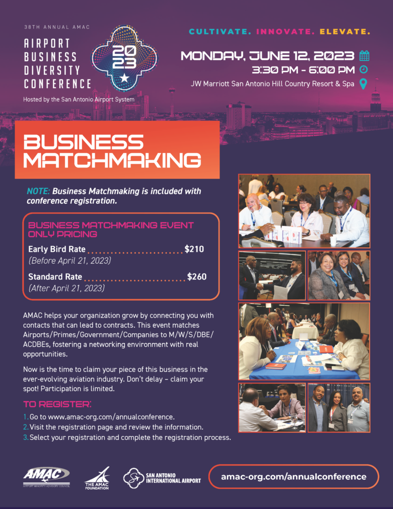 Schedule - 2023 AMAC Airport Business Diversity Conference